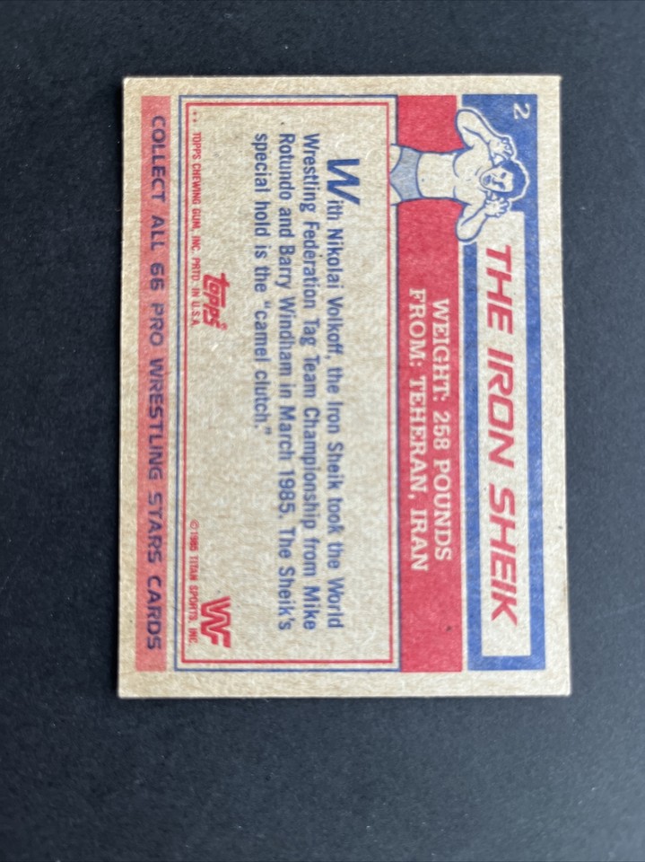 1985 Topps The Iron Sheik Rookie Card # 2 WWF/WWE | eBay