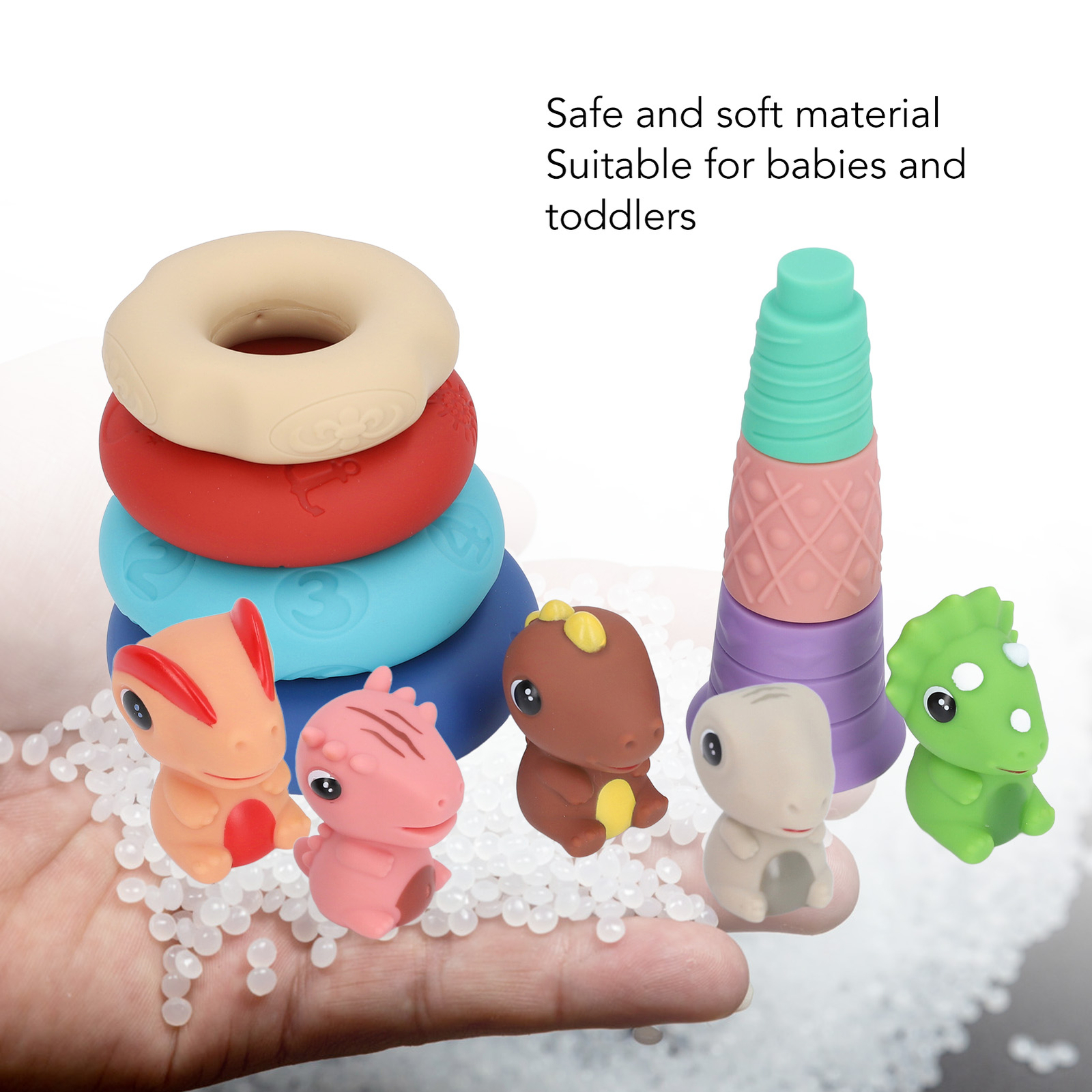 DIY Rubber Children Building Blocks Finger Puppet Toy Cognitive Block ...