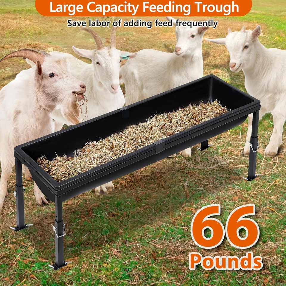2Pcs Livestock Water Trough, 39" Long Livestock with Adjustable Stand ...