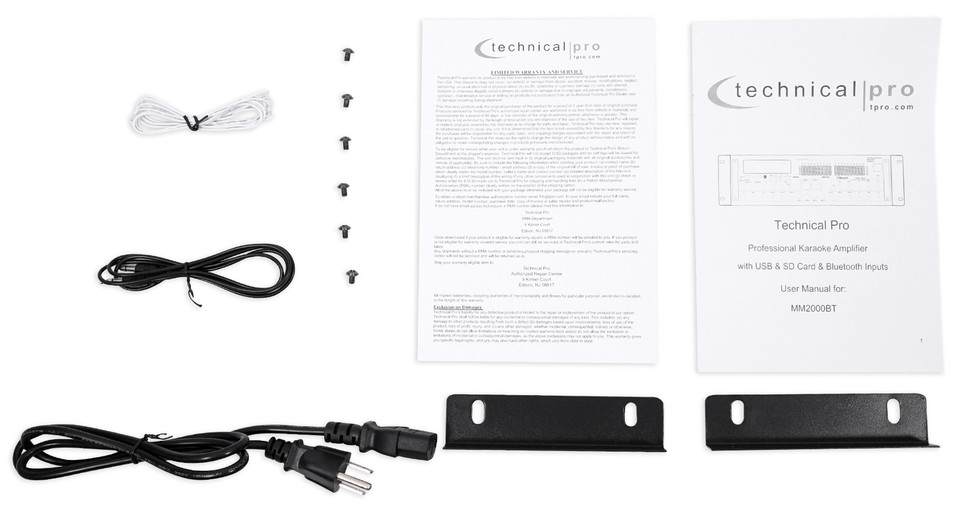 Technical Pro MM2000BT Powered Bluetooth Karaoke Mixer Amplifier Amp SD ...