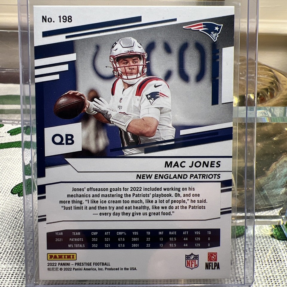 Mac Jones 2022 Panini Prestige Sunburst SP Parallel Xtra Points ...