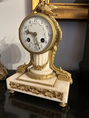 Circa 1860 French Gilt Bronze Marble Table Clock With Platform ...