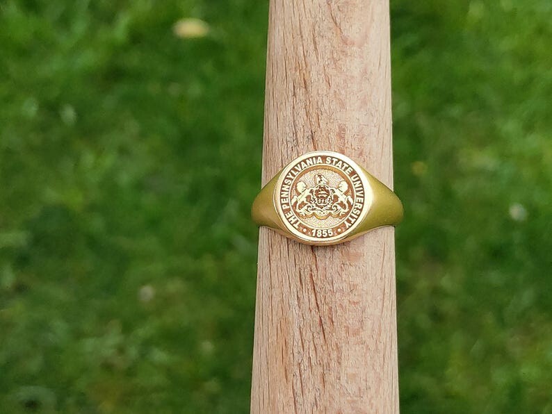 Penn State University Ring Custom Men's Gold College Vintage Style ...