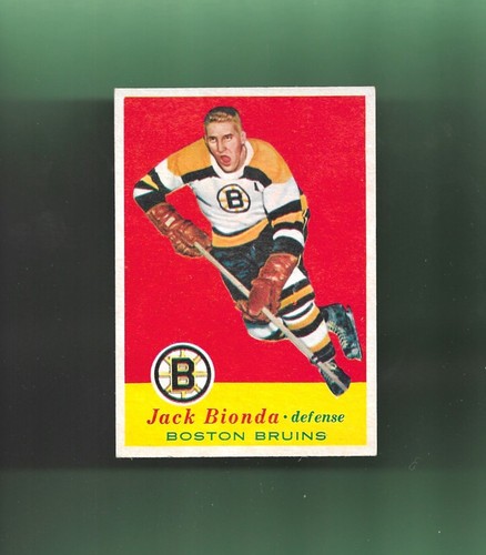 SUPER HIGH GRADE! 1957-58 Topps # 2 JACK BIONDA BOSTON BRUINS ...