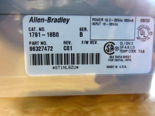 Allen Bradley 1791-16B0 I/O Mod 1791-16BO Ser.B/96327472 Rev.C01 | eBay
