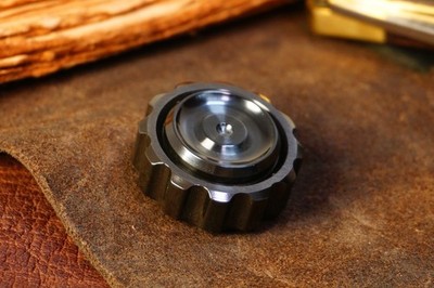 Zirconium Cog Fidget Spinner - Black polished ZR Zirc, high end small ...