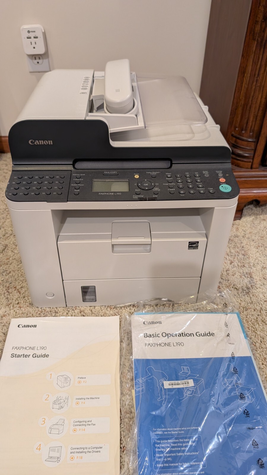 Never Used Canon Faxphone L190 All-In-One Laser Printer With Manuals ...