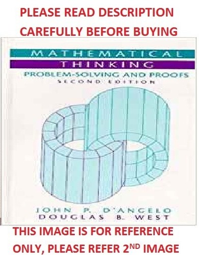 Mathematical Thinking by D'Angelo 2nd International Softcover Edition ...