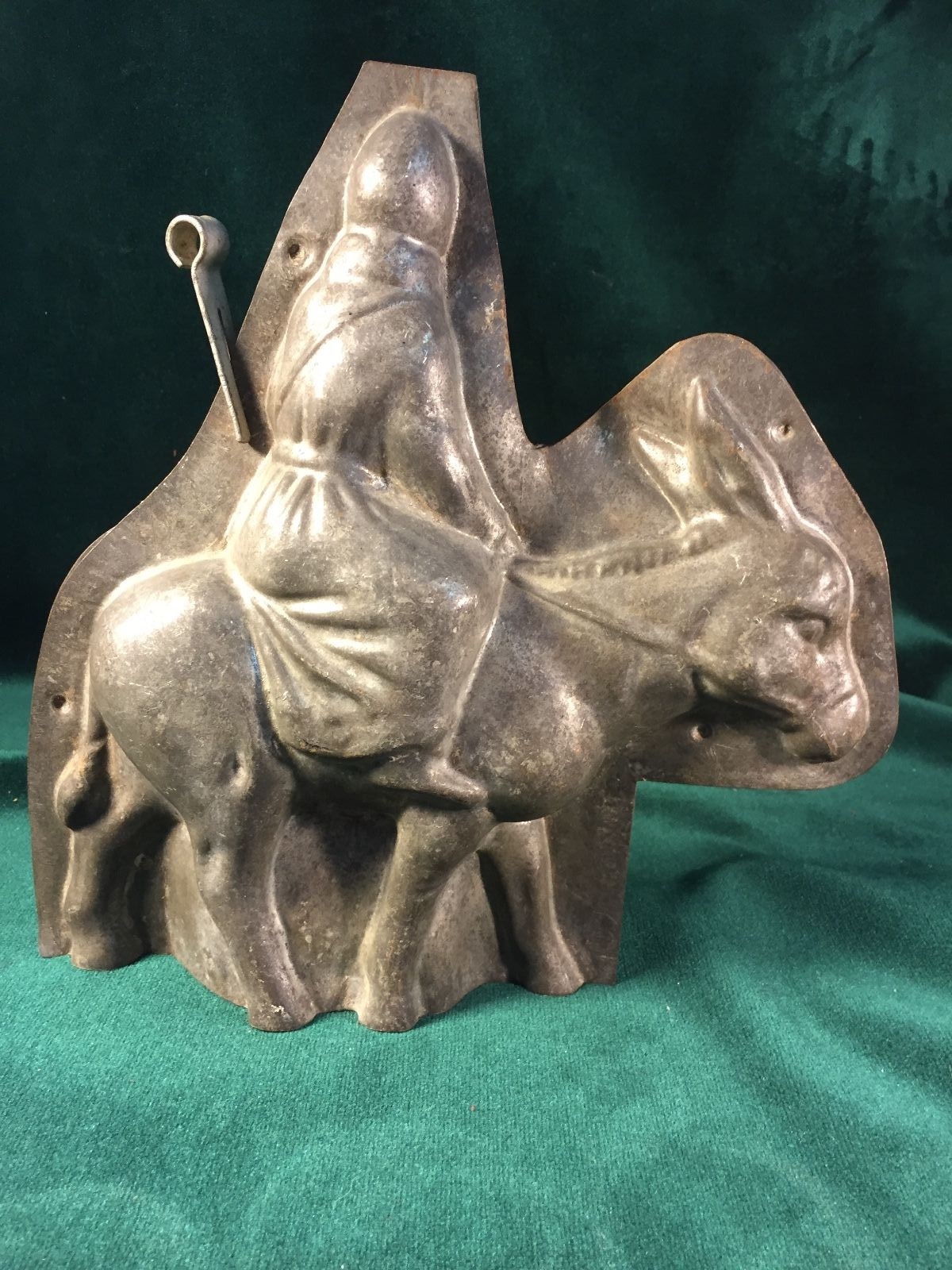 RARE! Lg Early Father Christmas Riding Donkey Chocolate Mold LeTang ...