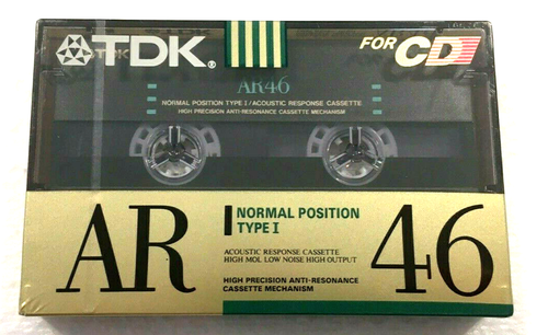 TDK AR 46 for CD audio cassette blank tape sealed Made in Japan Type I ...