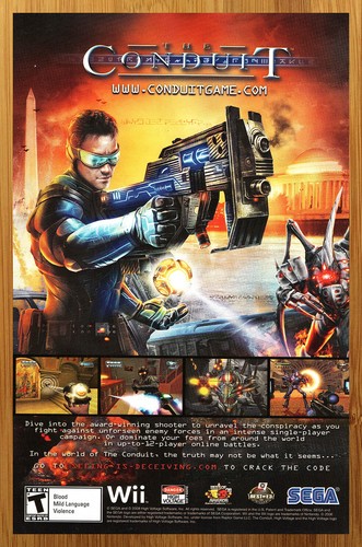 2008 The Conduit Nintendo Wii Print Ad/Poster Advert Authentic SEGA ...