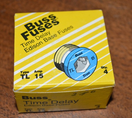 BUSS Fuse Time Delay Edison Base Fuses (4) Type TL Amp 15 NOS | eBay