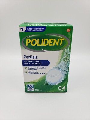 Polident for Partials Daily Cleanser Triple Mint Fresh 84 Tablets Exp ...