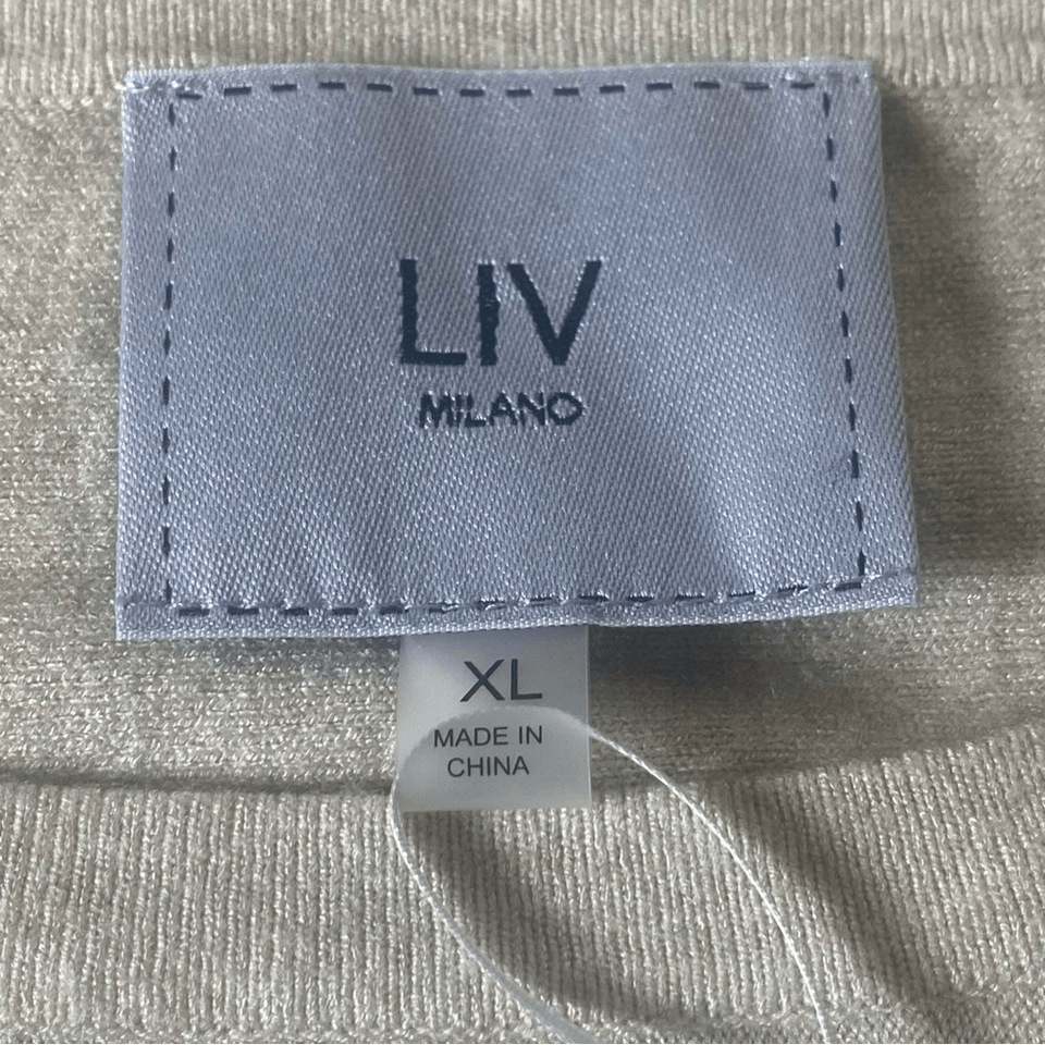 LIV Milano New W/Tags Knit Sweater Heather Oatmeal Color Size XL | eBay