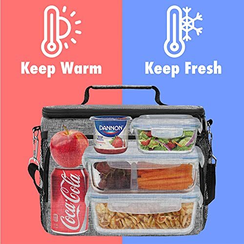 Insulated Lunch Bag for Men Women Soft Lunch Box for Office Work School ...