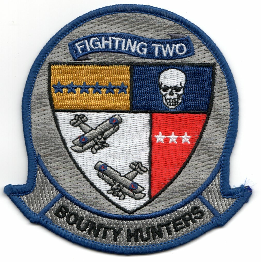 4" NAVY VF-2 SQUADRON BOUNTY HUNTERS BLUE BORDER EMBROIDERED JACKET ...