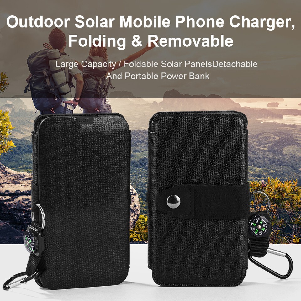 4/5 Panels Portable USB Solar Charger Power Bank Backpack for Camping ...