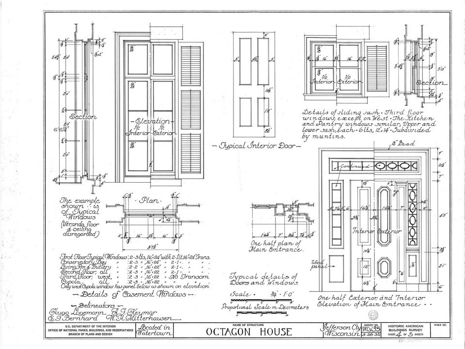 Authentic Victorian Octagon House Plans, 8 bedrooms, porches, printed ...