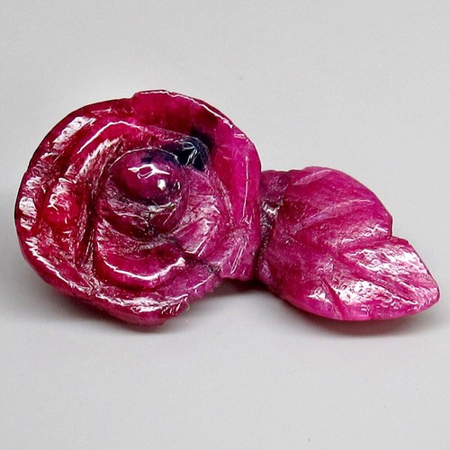 BLAZING! 38.20ct.Intense Collection Rose Carving Unheated Red&Green ...