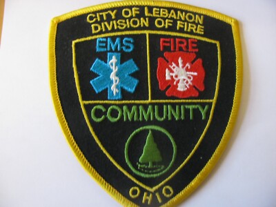 OHIO OH - Lebanon EMS EMT Fire Rescue Dept Patch Iron On 4” Rare Vtg | eBay