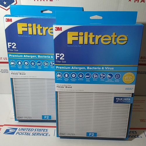 2 PACK Filtrete F2 Room Air Purifier Filter True HEPA Premium Allergen ...