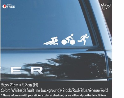 Triathlon Car Sticker Swim Bike Run ironman Car window or Bumper Best ...