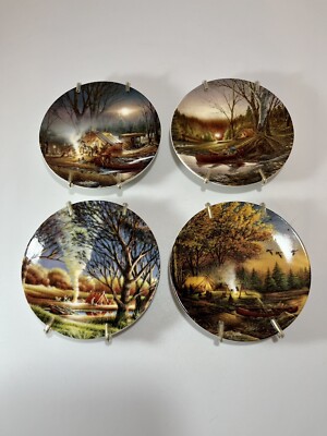 Terry Redlin Mini Plates Set Of 4 Camping Series 2008 Collectible With ...