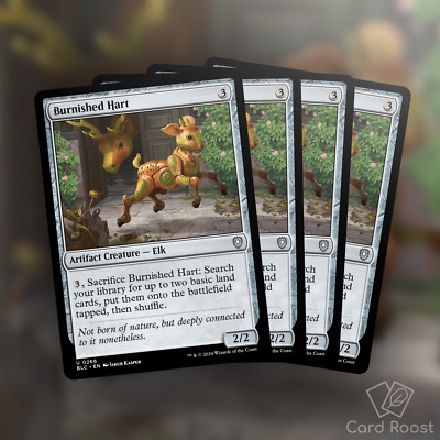 MTG Magic x4 Burnished Hart 0266 Commander Bloomburrow BLC Playset Elk ...