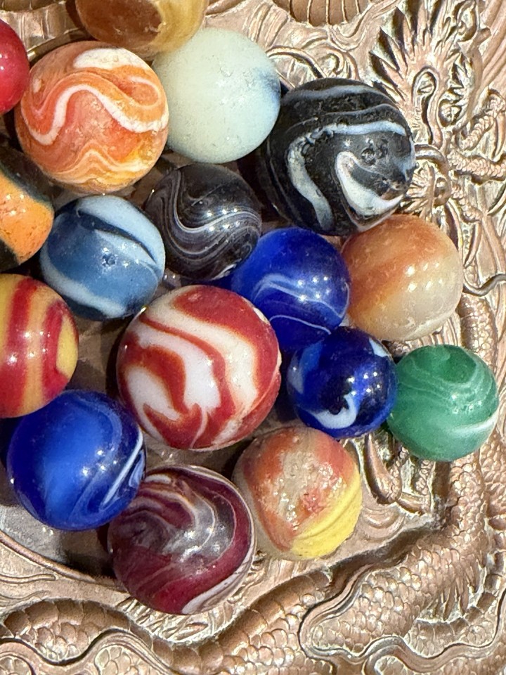 Acro Agate Christensen Slag Glass Marbles Vintage 18 Pieces | eBay