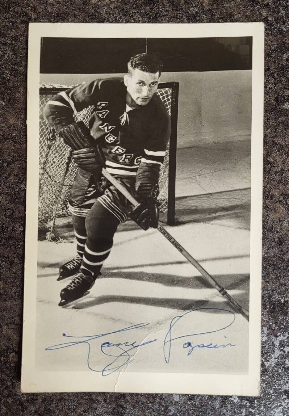 Late 1950s Larry Popein Autographed New York Rangers Team Issued ...