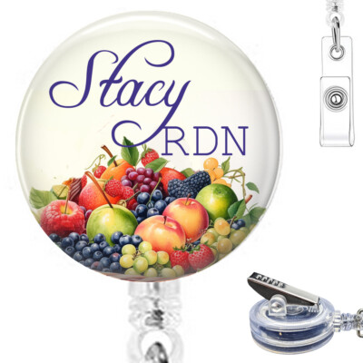 Personalized RDN Registered Dietitian Nutritionist Work ID Badge Reel ...