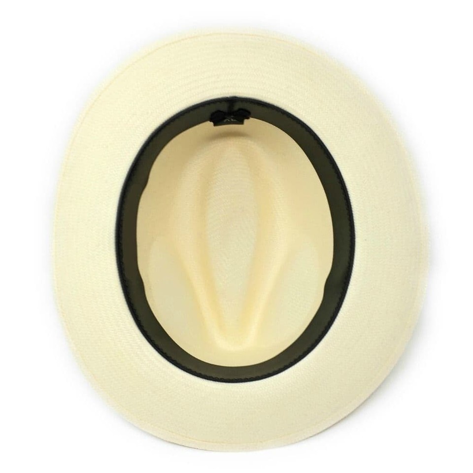 Snap Brim Panama Style Fedora Hat with Navy Band | eBay UK