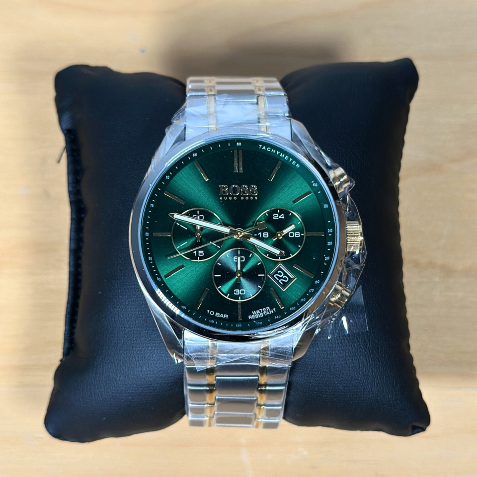 Hugo Boss HB1513878 Men’s Chronograph Watch – Green Dial – Stainless ...