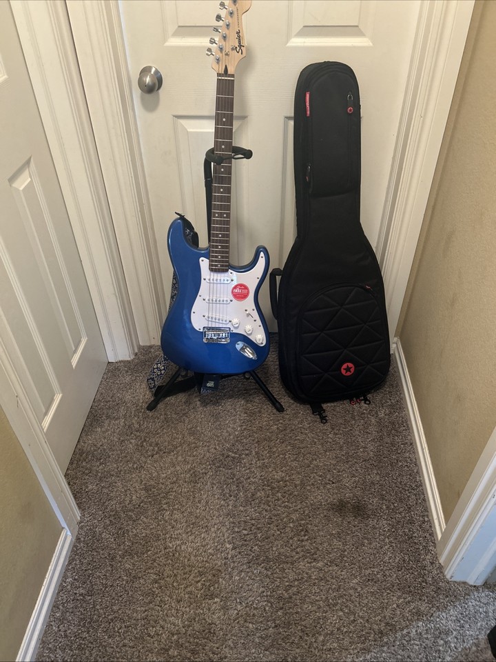Squire Electric Guitar With Guitar Case And Stand | eBay