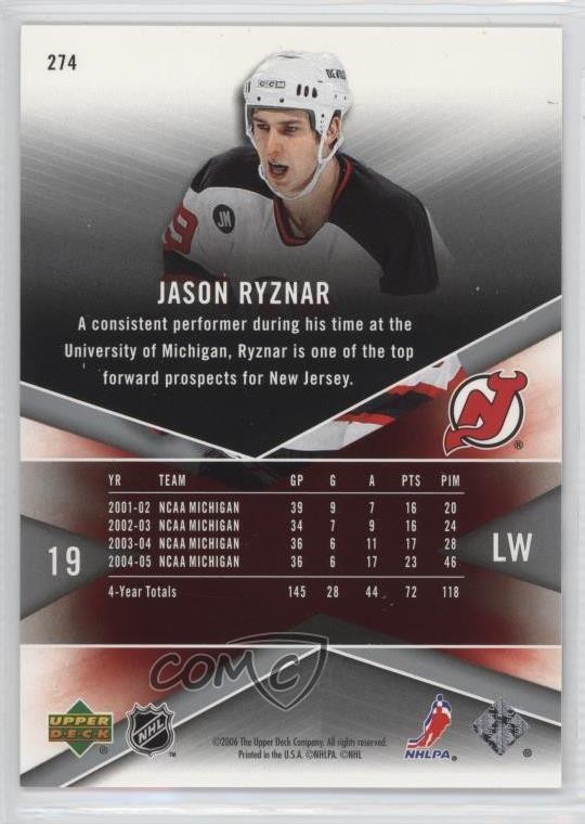 2005-06 SPx Rookies /999 Jason Ryznar #274 Rookie RC | eBay