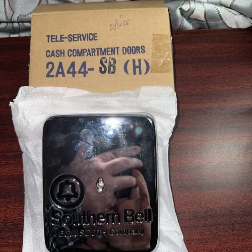 NOS SOUTHERN BELL CHROME PAYPHONE COIN DOOR WITH LOCK ASSEMBLY | eBay