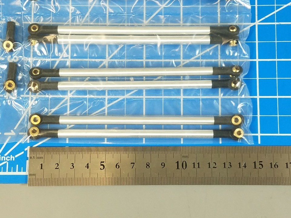 Aluminum Front & Rear Axle Linkage Rod Set 1/10 Tamiya RC Bullhead ...