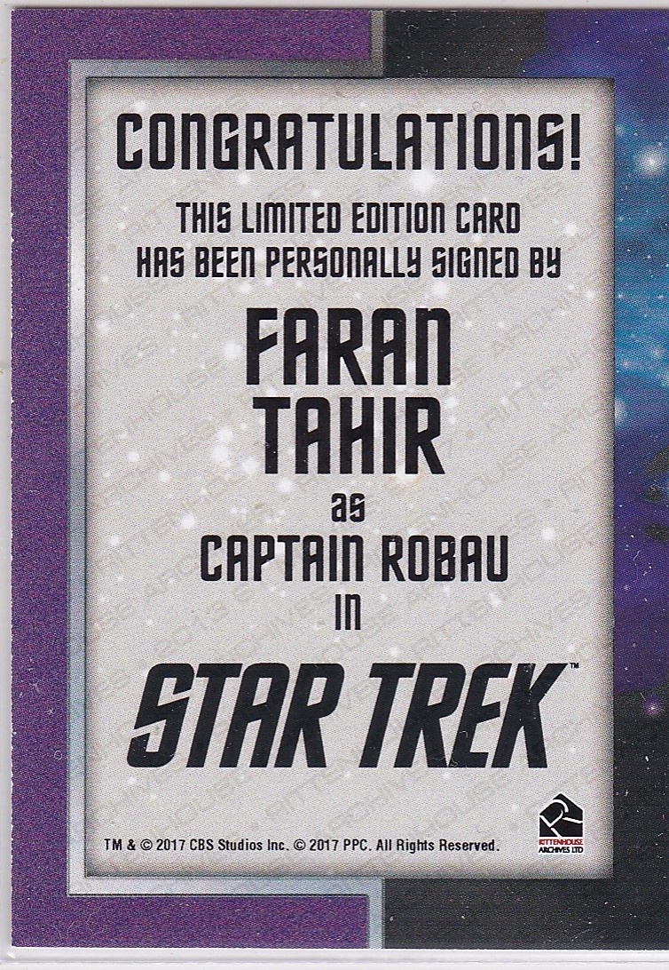 STAR TREK BEYOND MOVIE FARAN TAHIR AS CAPTAIN ROBAU AUTOGRAPH CLASSIC ...