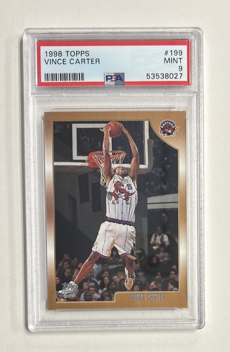 1998 Topps Vince Carter Toronto Raptors Rookie Card #199 PSA 9 | eBay
