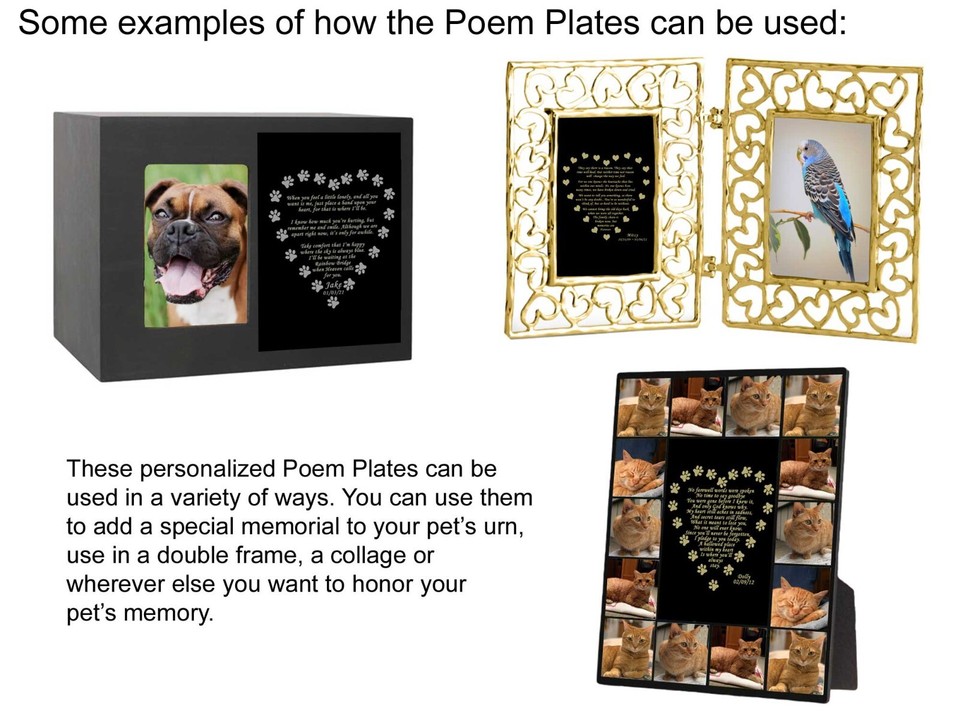 Engraved Pet Plate, Memorial Poem, WE ONLY WANTED YOU 4 Sizes To Choose ...
