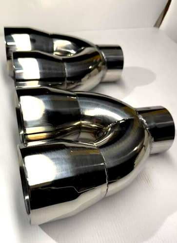 Dual 4" Quad Style Stainless Steel Exhaust Tips Fits Chevy Camaro SS ...