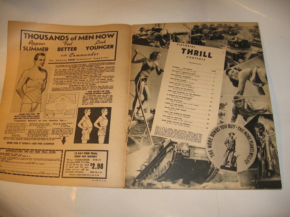 Thrill Pictorial Magazine Vol 1 #6 Aug. 1942 Vintage Mag Pretty Girl ...