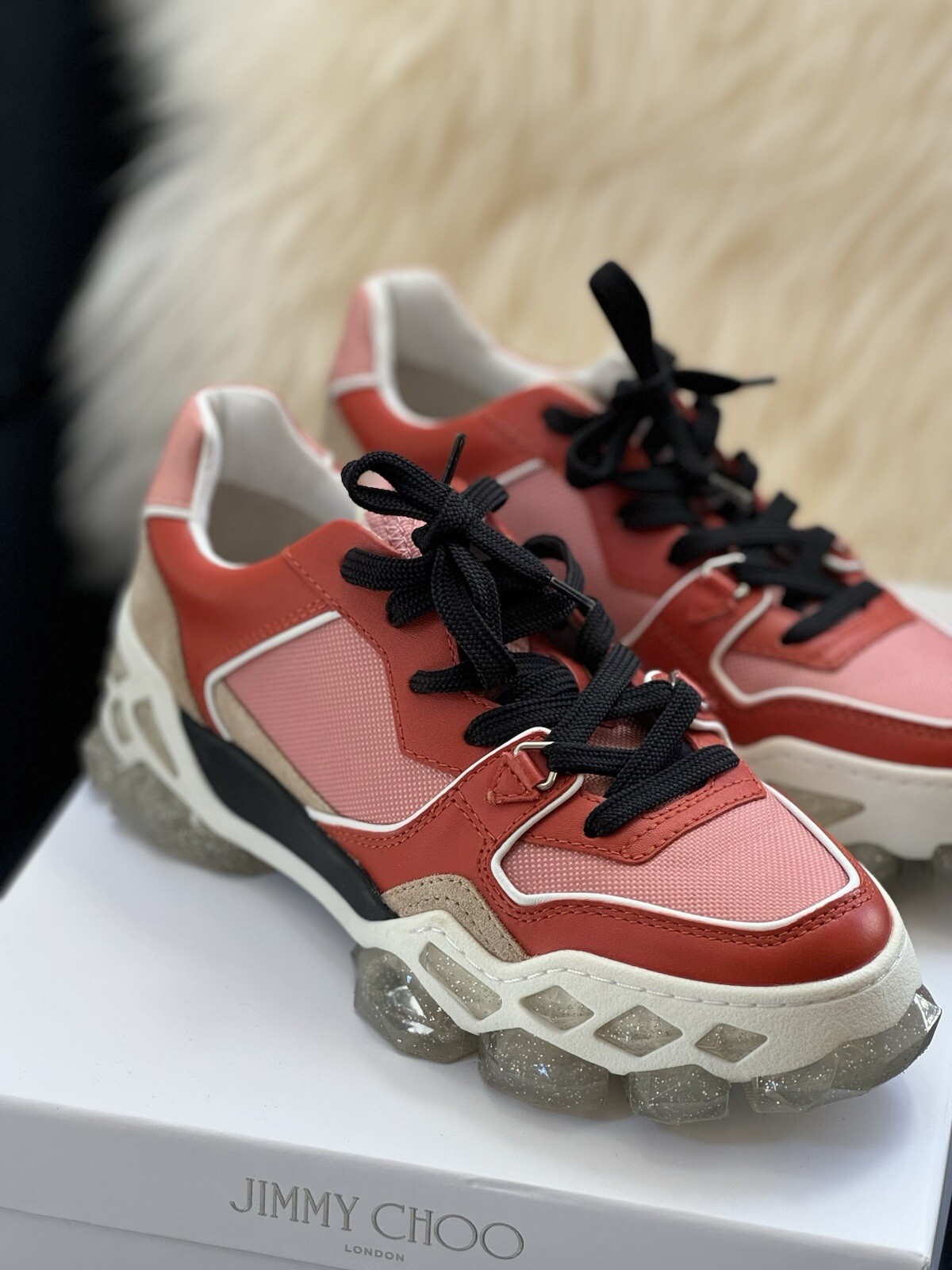 Jimmy Choo Diamond X Trainer - Burnt Orange - Worn O… - Gem