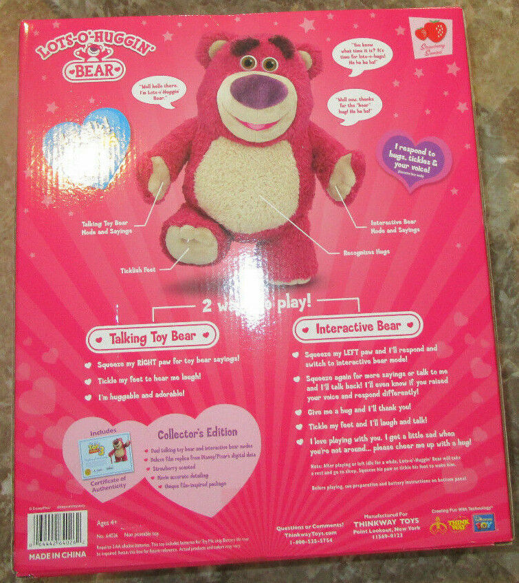 TOY STORY SIGNATURE COLLECTION LOTS-O-HUGGIN' BEAR PLUSH SCENTED ...