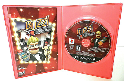 BUZZ THE HOLLYWOOD QUIZ SONY PLAYSTATION 2 VIDEO GAME DISC MANUAL CLEAR ...