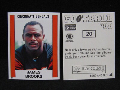 1988 James Brooks Cincinnati Bengals Panini Sticker #20 | eBay