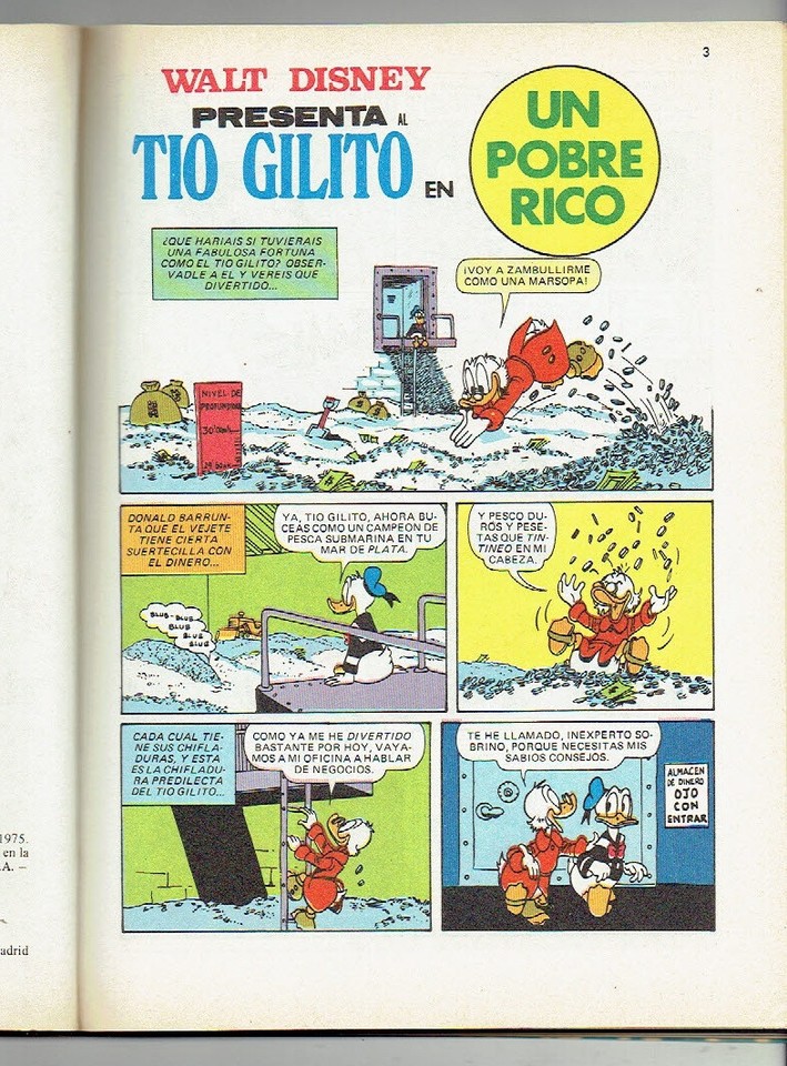 SPANISH UNCLE SCROOGE AND DONALD DUCK #1 FIRST PRINT 1975 SPAIN HIGH ...