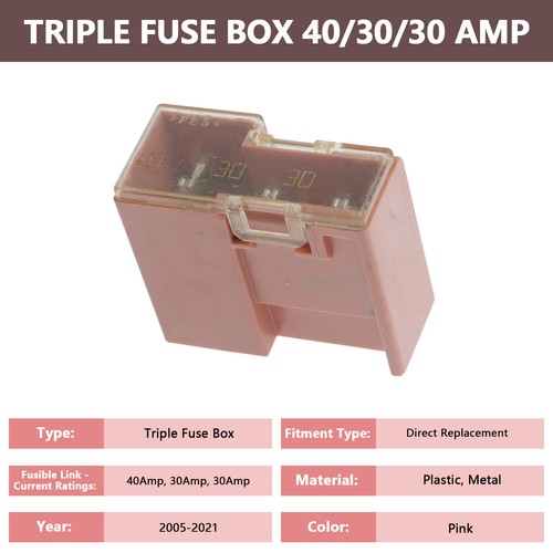 1 Pc Triple Fuse Box 40/30/30Amp Pink Fit for 2003-2006 Nissan 350Z ...