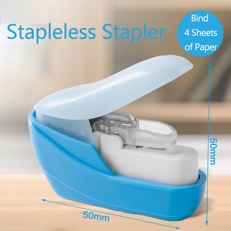 Book Paper Stapling Mini Portable Stapleless Stapler School Office ...