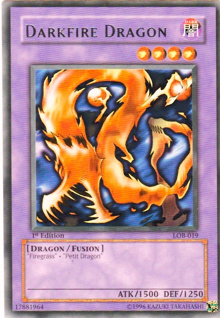 Yu-Gi-Oh! TCG Darkfire Dragon Legend of Blue Eyes White Dragon LOB-019 1st Edition Rare for sale ...